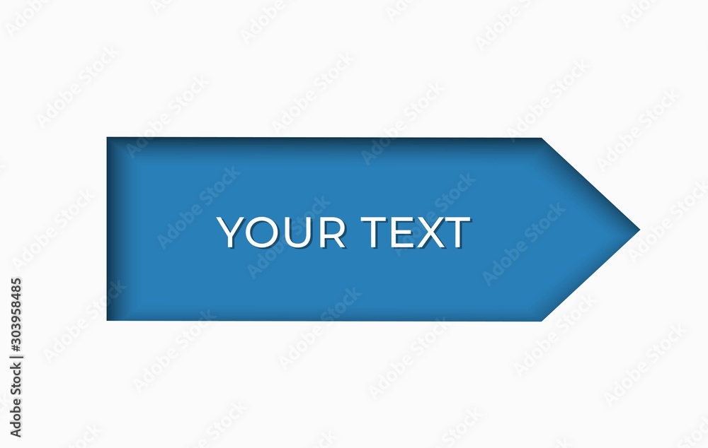 arrow template design. blue arrow vector 3d illustration with text ...