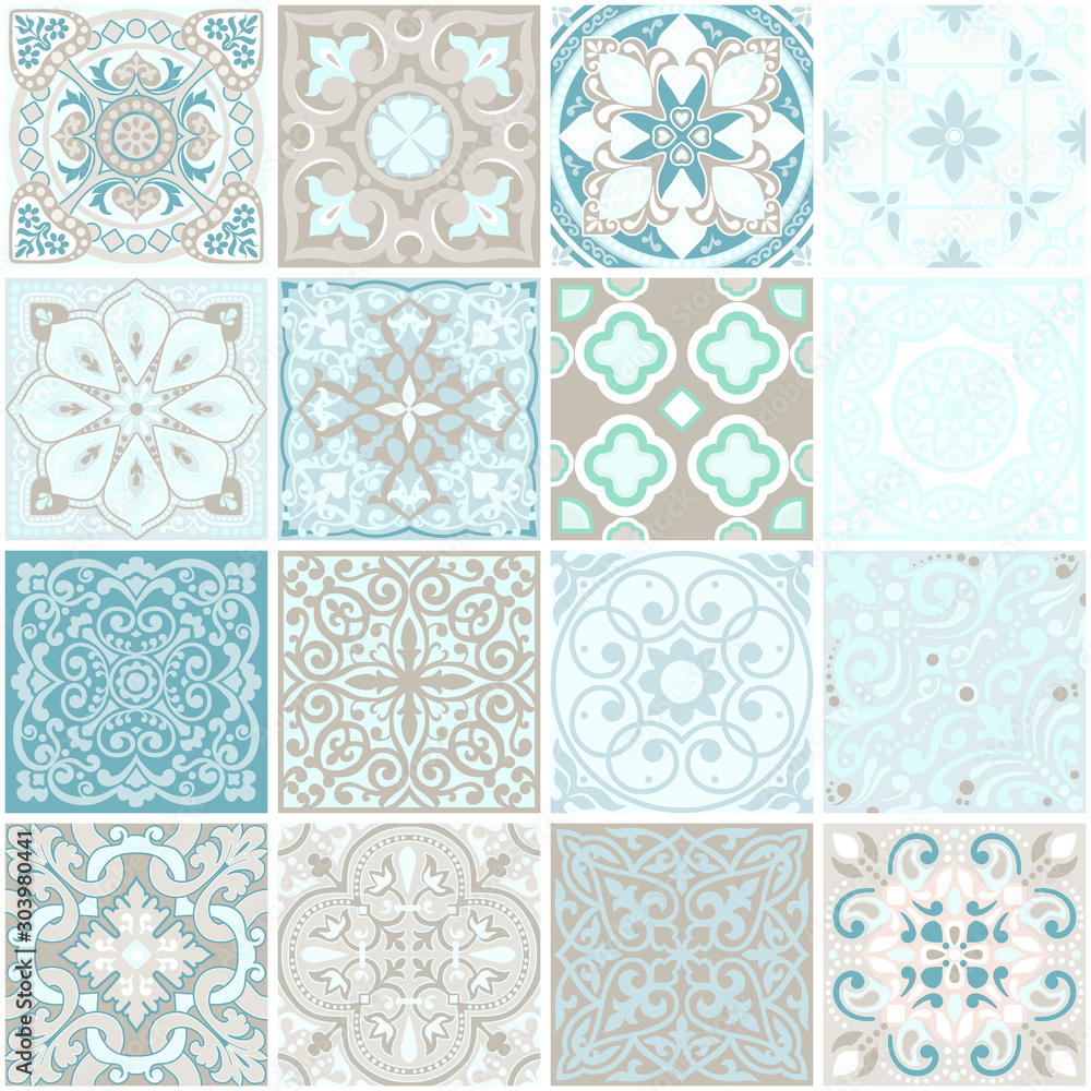 Geometrical composition of squares. The design of the seamless pattern ...
