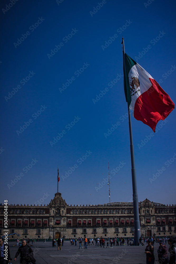Bandera de Mexico Zocalo CDMX Stock Photo | Adobe Stock