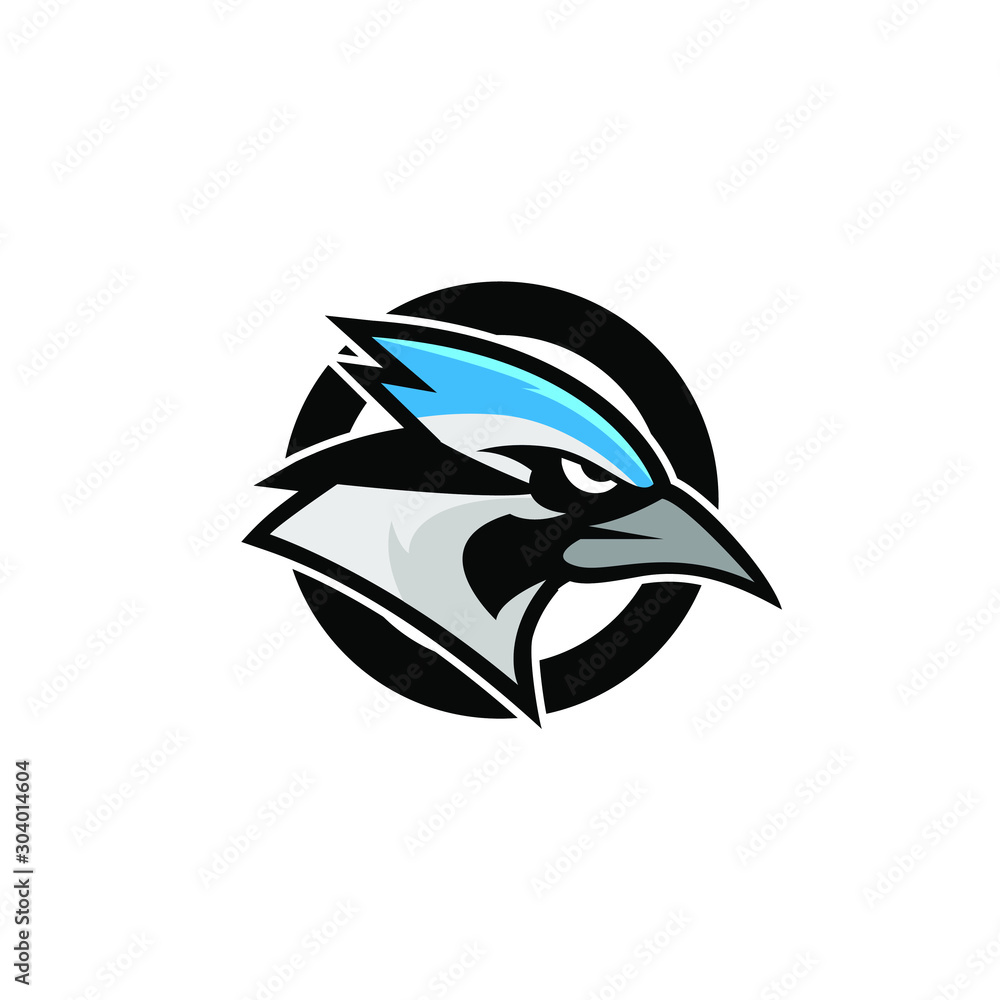 blue jay bird color head mascot logo icon designs vector illustration ...