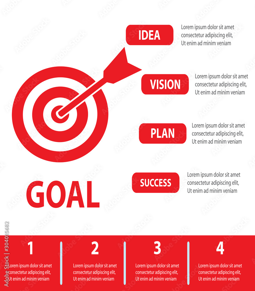 Business Concept, goal concept isolated on white background ...