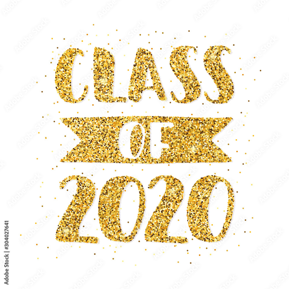 Class of 2020. Hand drawn brush lettering Graduation logo. Template for ...