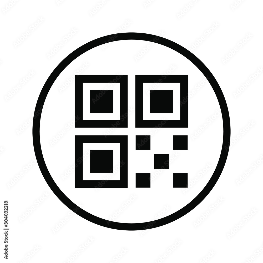 Smartphone scanning QR code icon, for interface concept elements, app ...