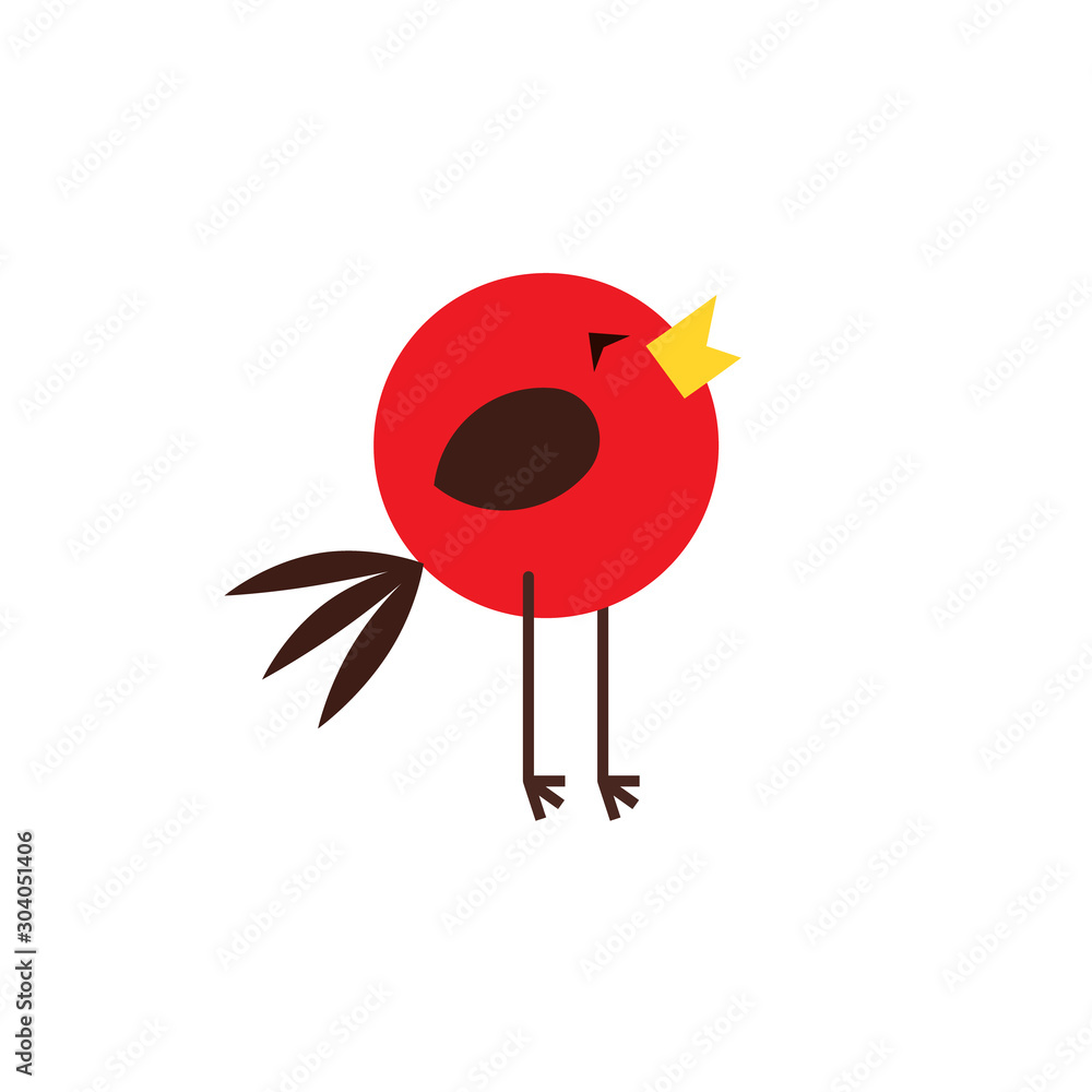 Early bird red cartoon icon. Clipart image isolated on white background ...
