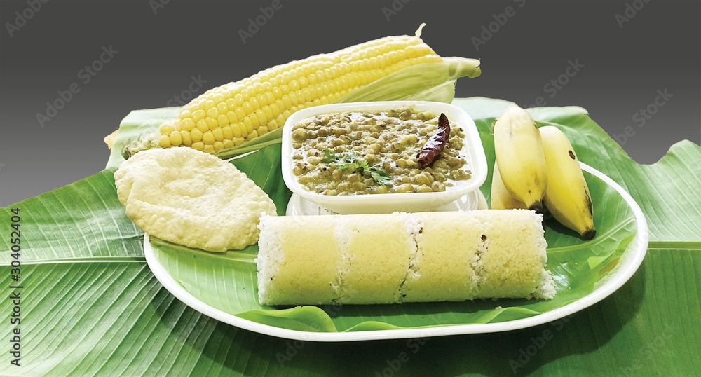 Popular South Indian breakfast Puttu or Pittu made of steamed rice ...