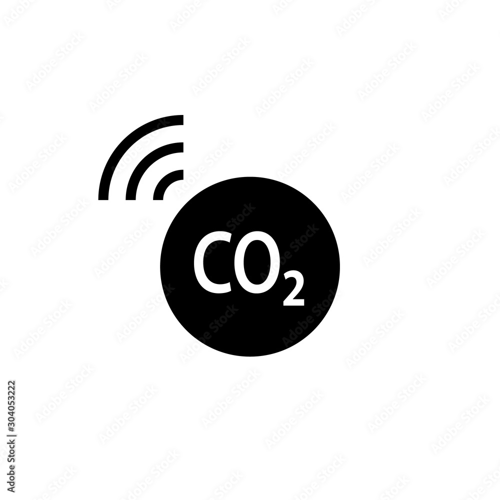 Sensor CO2 silhouette icon. Clipart image isolated on white background ...