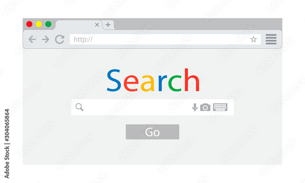 Simple browser interface window isolated. icon sign design flat Vector ...