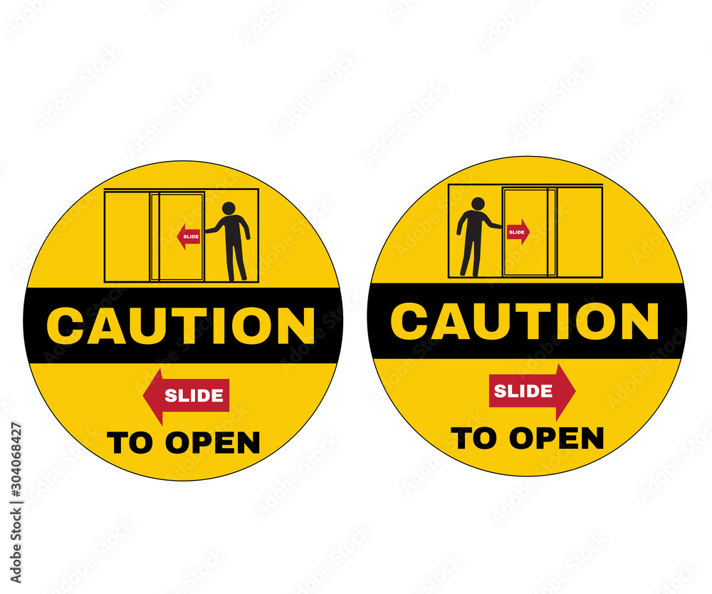 Accident prevention signs, Caution board with message caution Slide to ...
