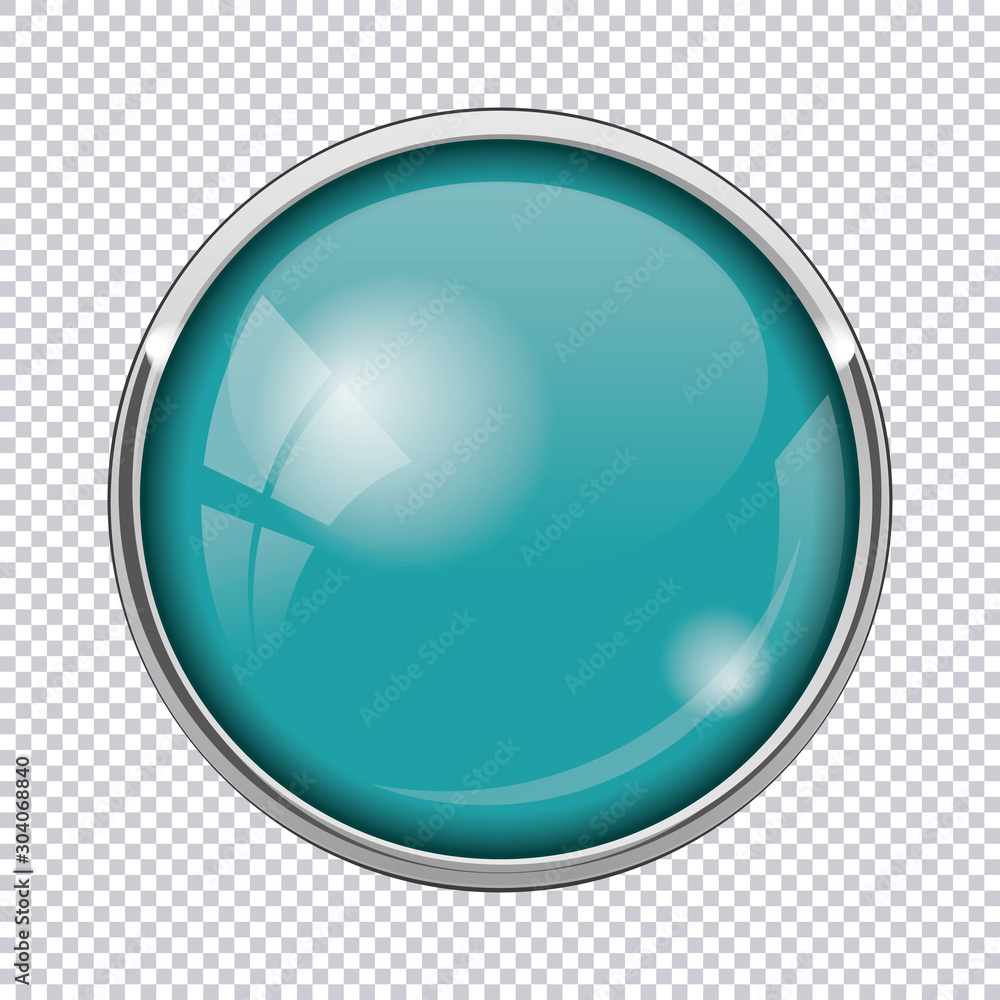 blue round button isolated on transparent background Stock Vector ...