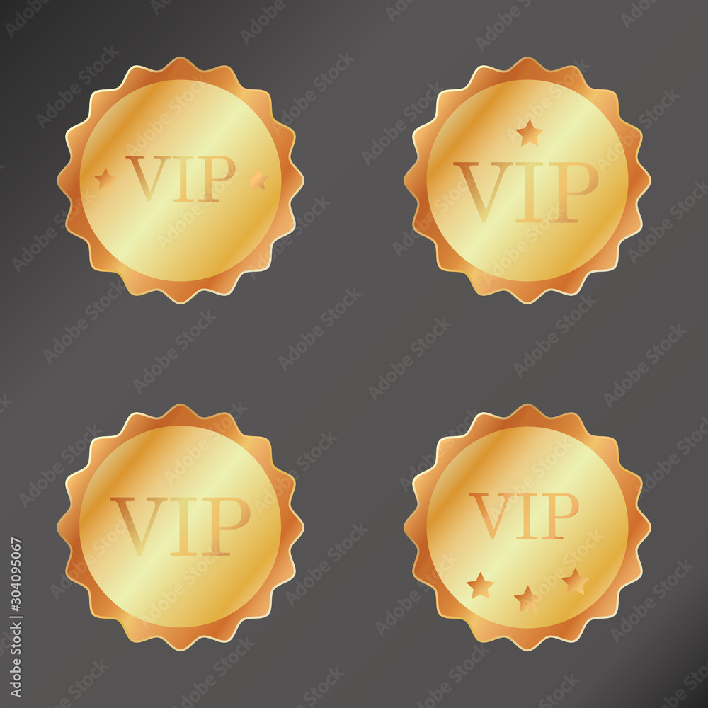 gold medal, VIP luxury label, badge or tag, black and gold rich color ...