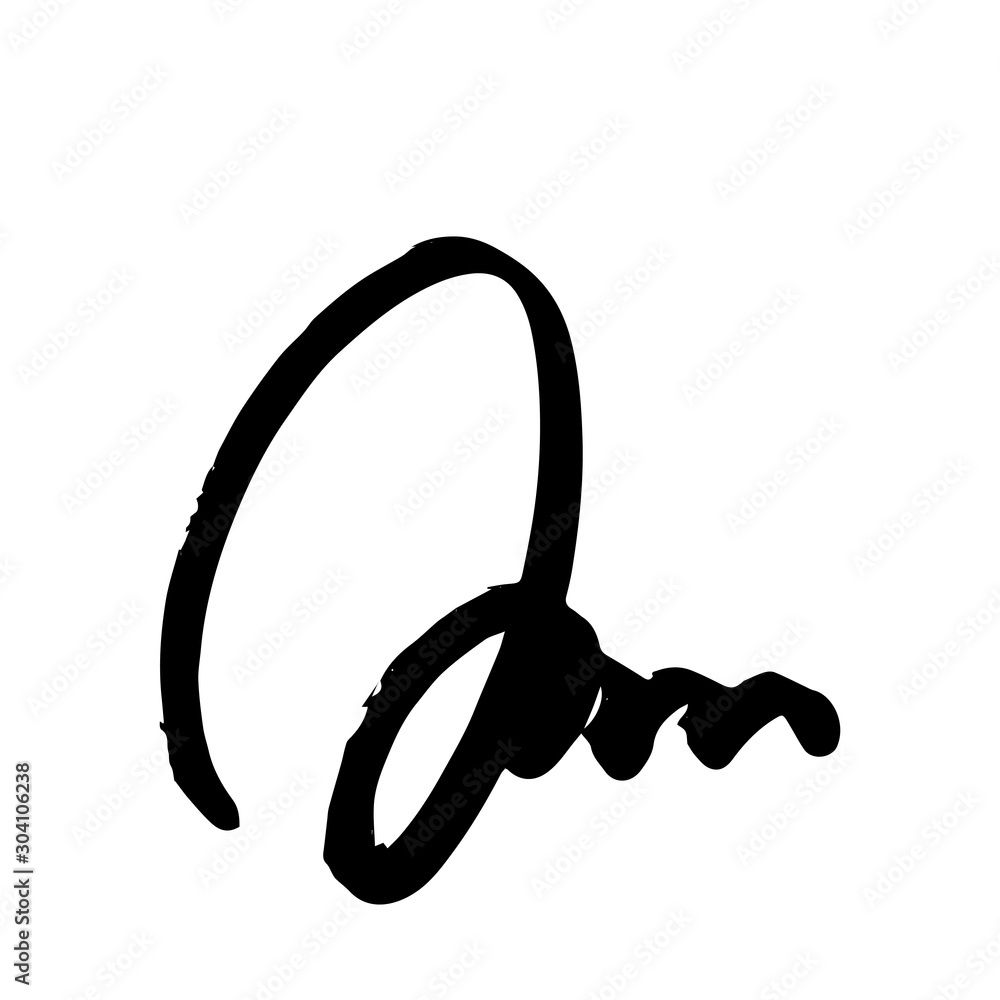 Unreadable handwriting font signature text on white background Stock ...