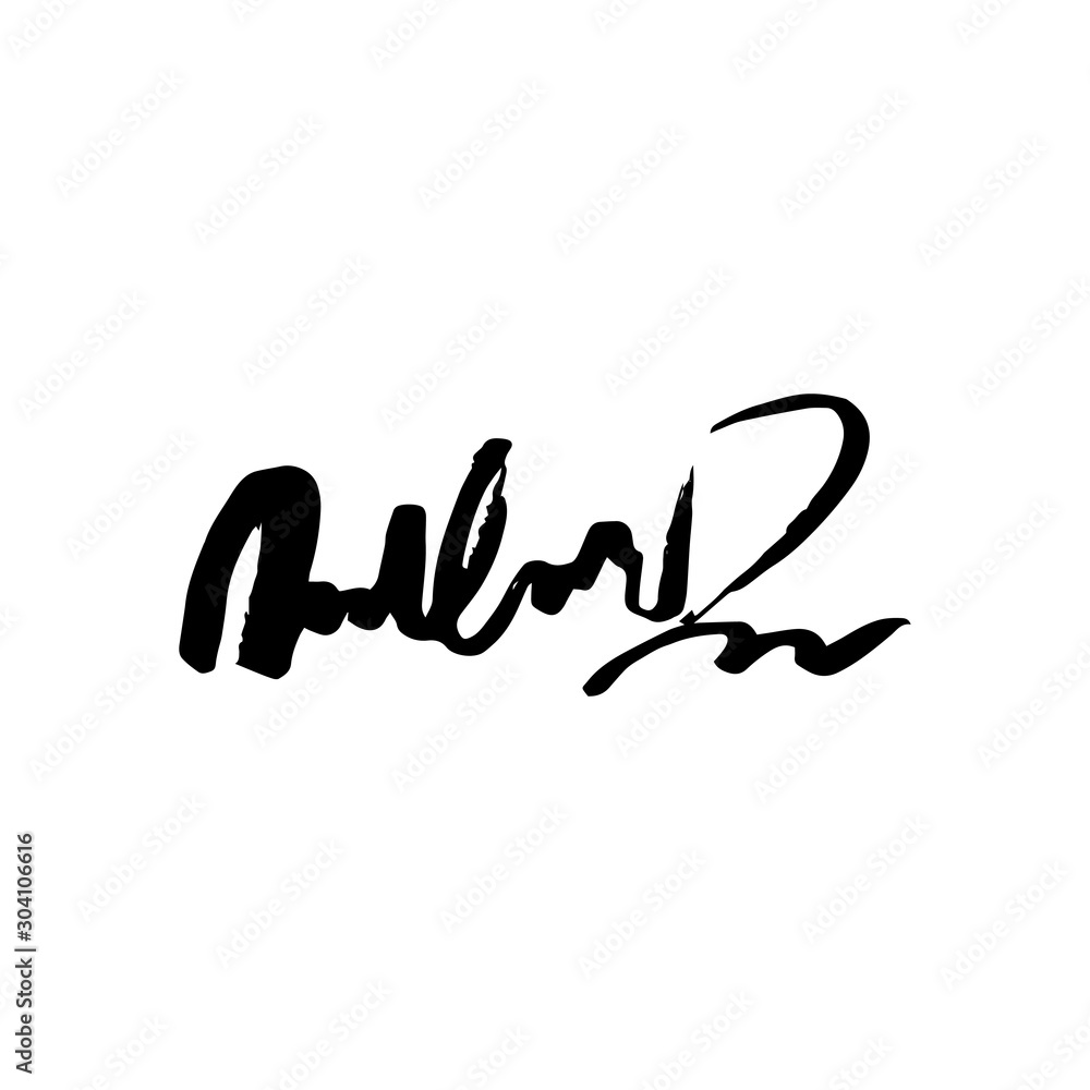Unreadable handwriting font signature text on white background Stock ...
