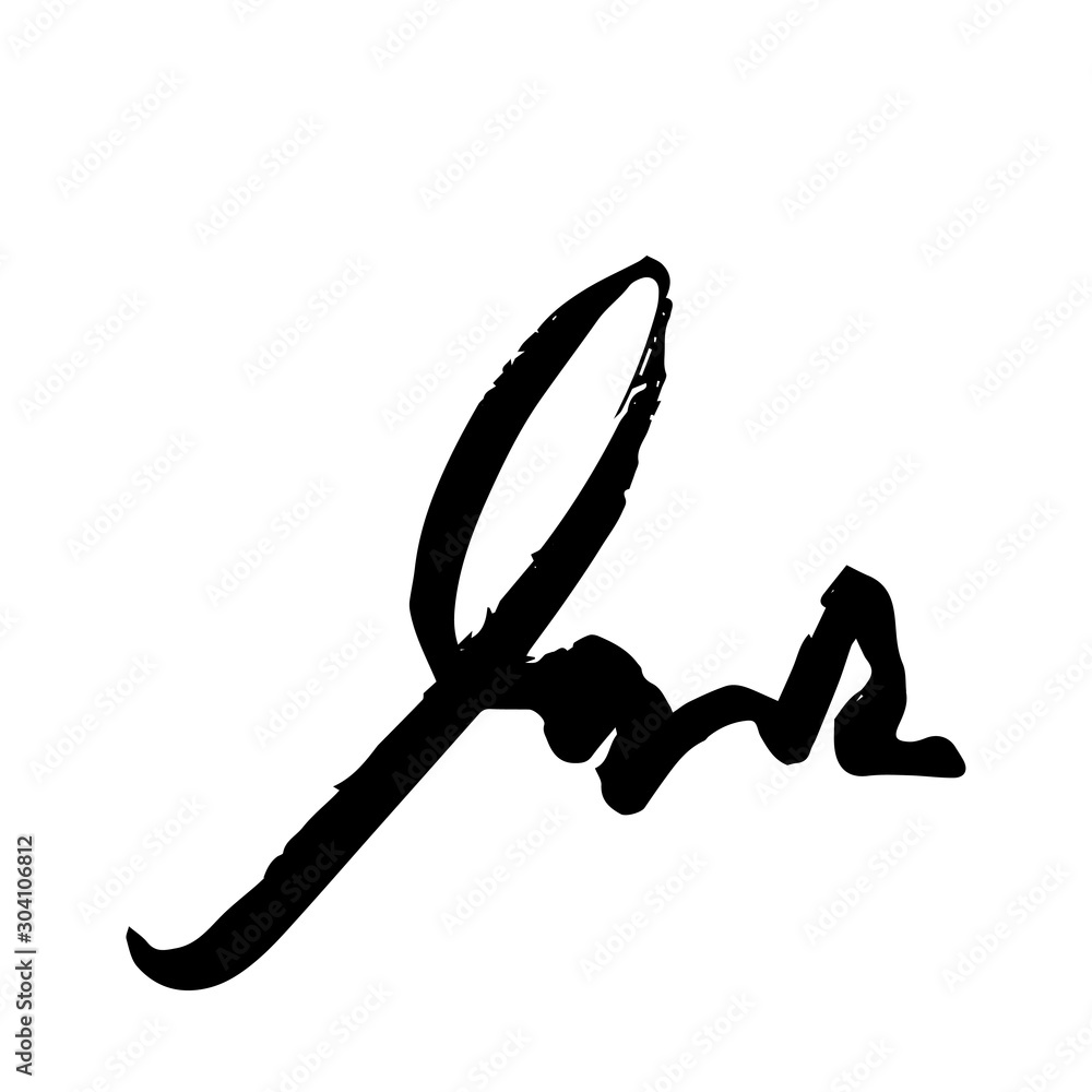 Unreadable handwriting font signature text on white background Stock ...