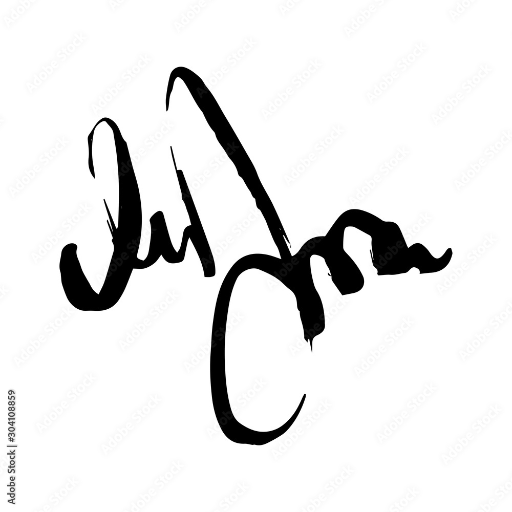 Unreadable Handwriting Font Signature Text On White Background Stock Vector Adobe Stock