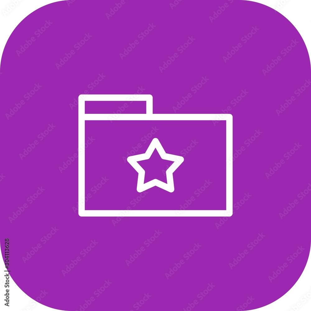 Round Corner Star Folder Icon With White Background Stock Vector ...
