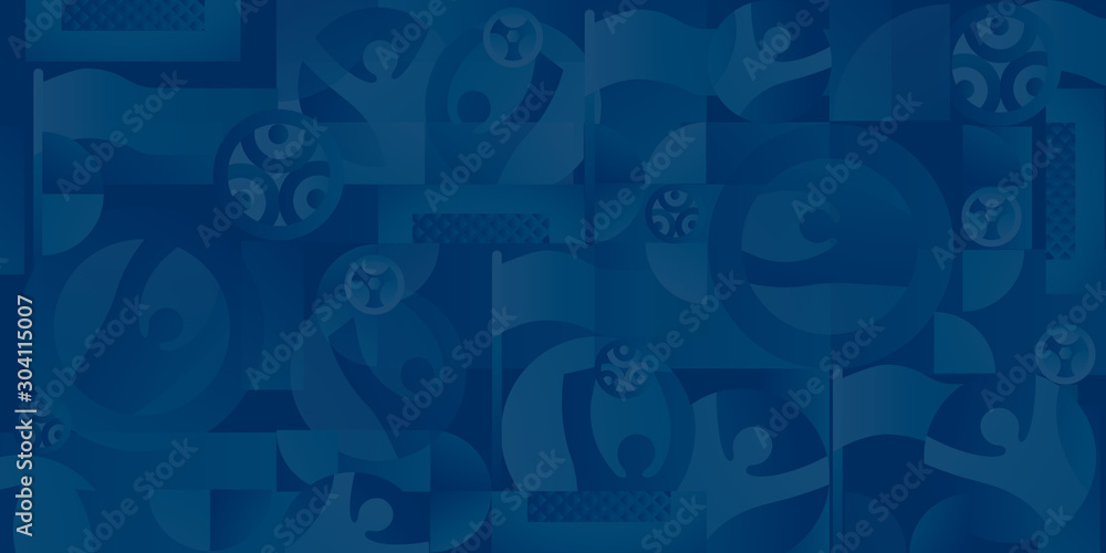 Soccer European championship. 2020 Abstract blue background soccer ...