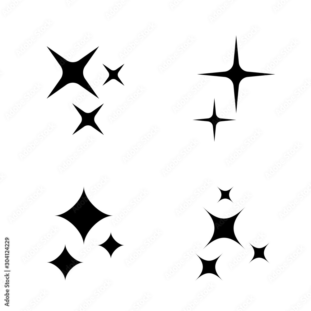 Star sparks icons collection Stock Vector | Adobe Stock