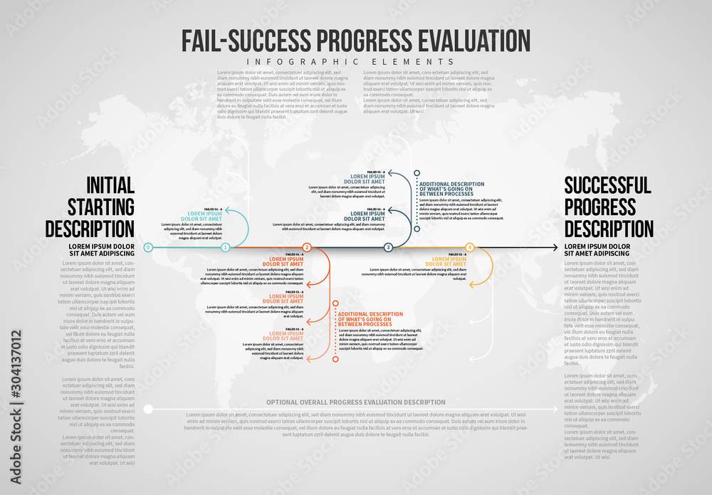 Fail and Success Progress Infographic Stock Template | Adobe Stock