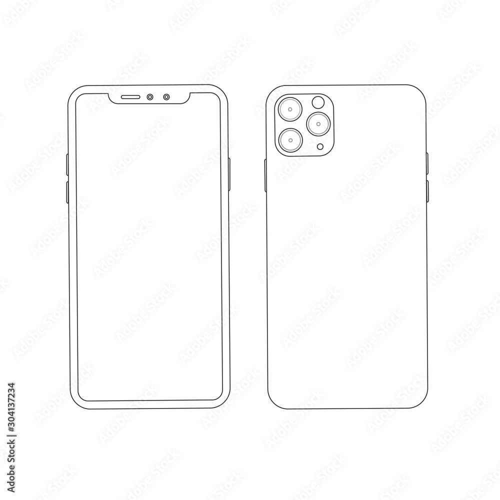 smartphone icon in iphone style on white background vector illustration ...