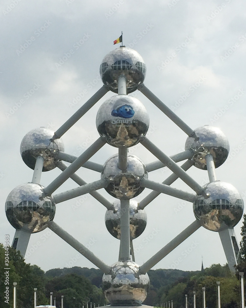 Atomium silver tower in Brussels Belgium Stock Photo | Adobe Stock