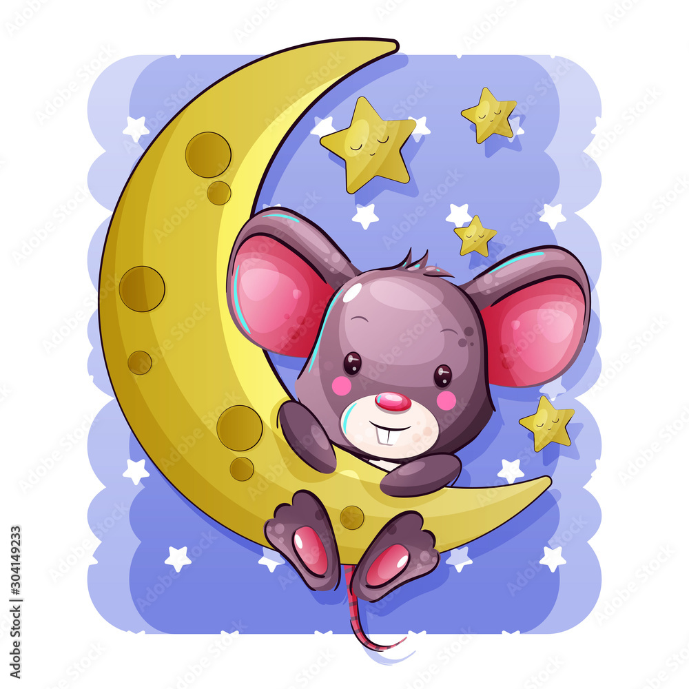 Cute Cartoon Baby Mouse