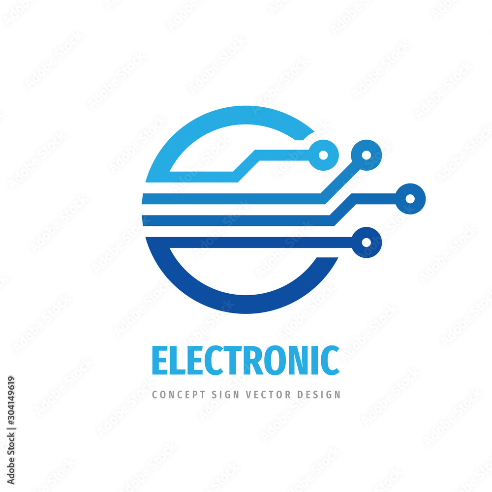 Electronic technology logo design. Computer network vector icon. Stock ...