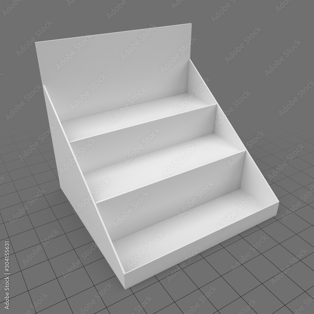 Three tiers counter display unit Stock 3D asset | Adobe Stock