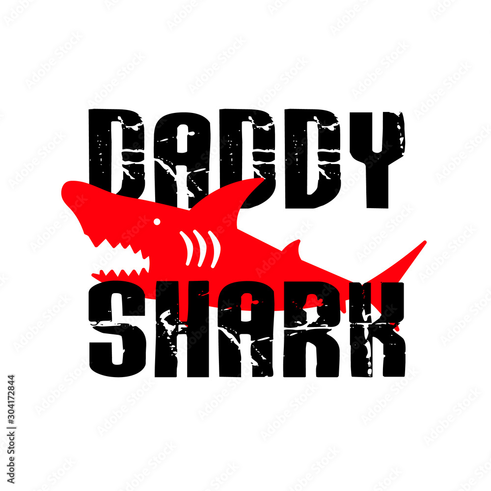 Daddy shark vector file. Fathers day decor. Family shark shirt stock ...