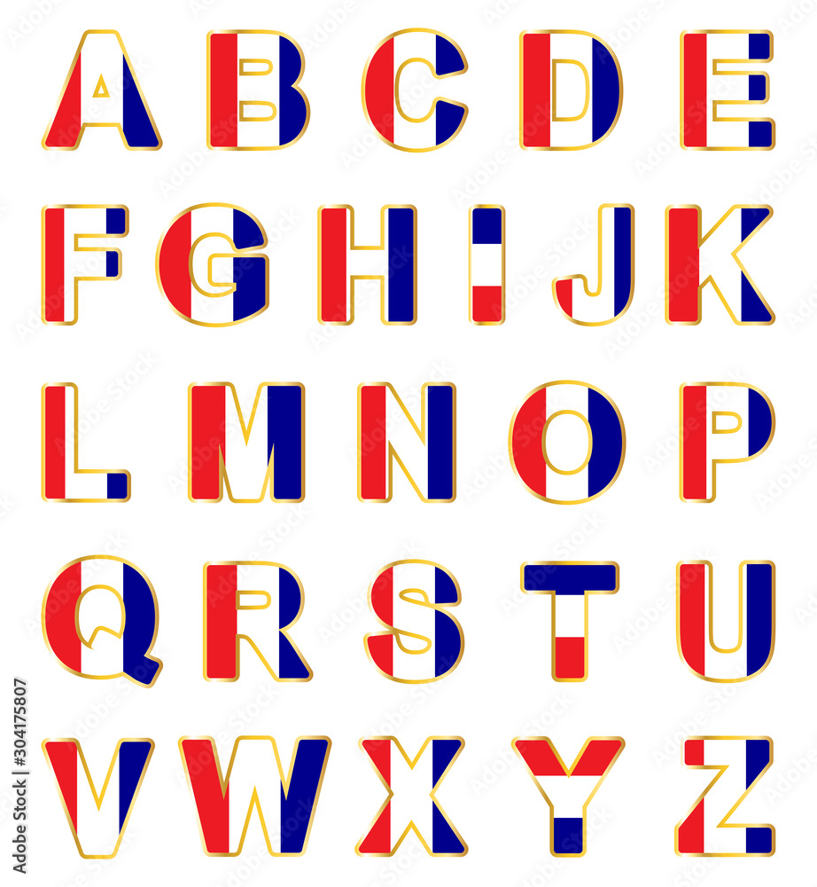 Patriotic Alphabet Set Stock Vector | Adobe Stock