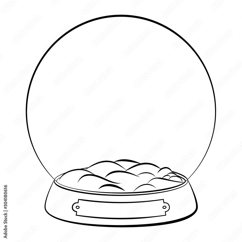 Snow globe outline design, Christmas ball isolated on white background ...