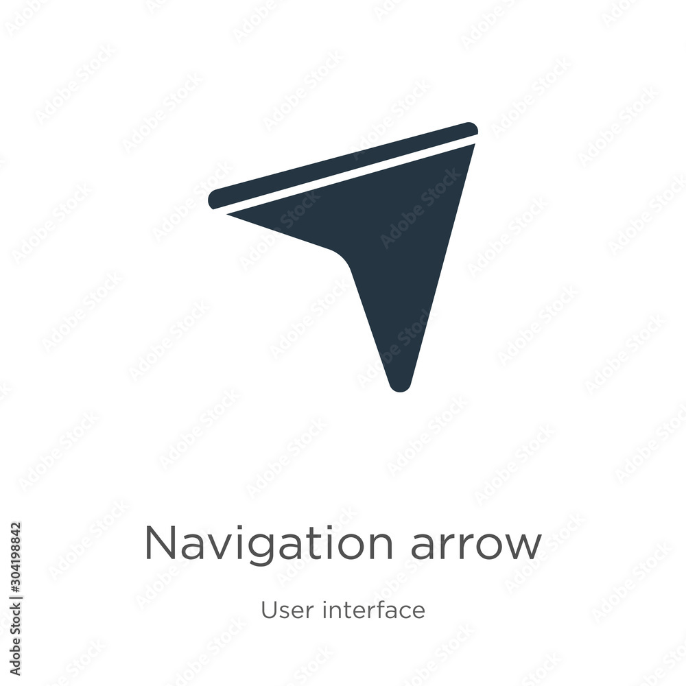 Navigation arrow icon vector. Trendy flat navigation arrow icon from ...