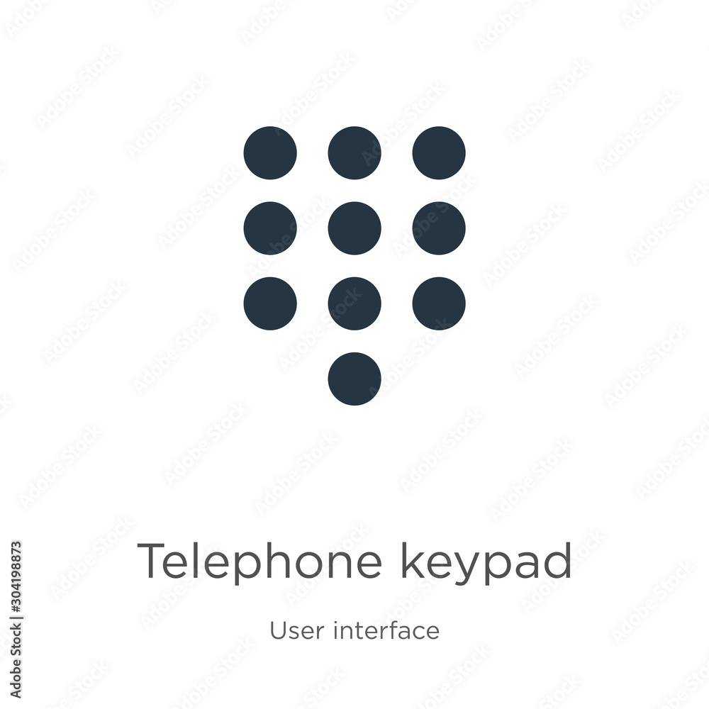 Telephone keypad icon vector. Trendy flat telephone keypad icon from ...