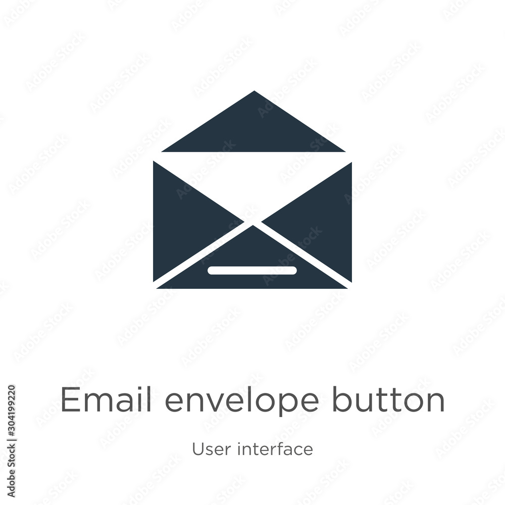 Email envelope button icon vector. Trendy flat email envelope button ...