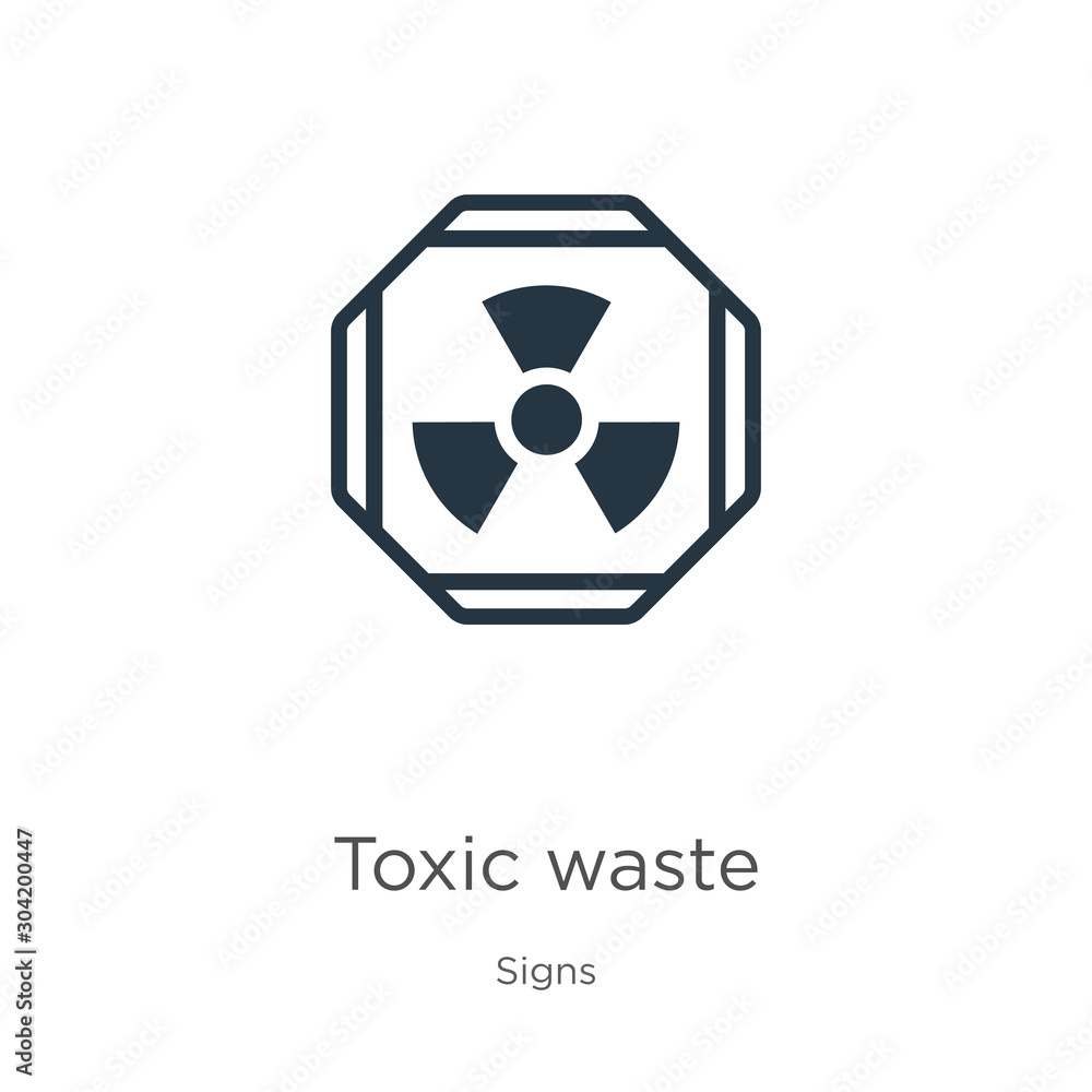 Toxic waste icon vector. Trendy flat toxic waste icon from signs ...