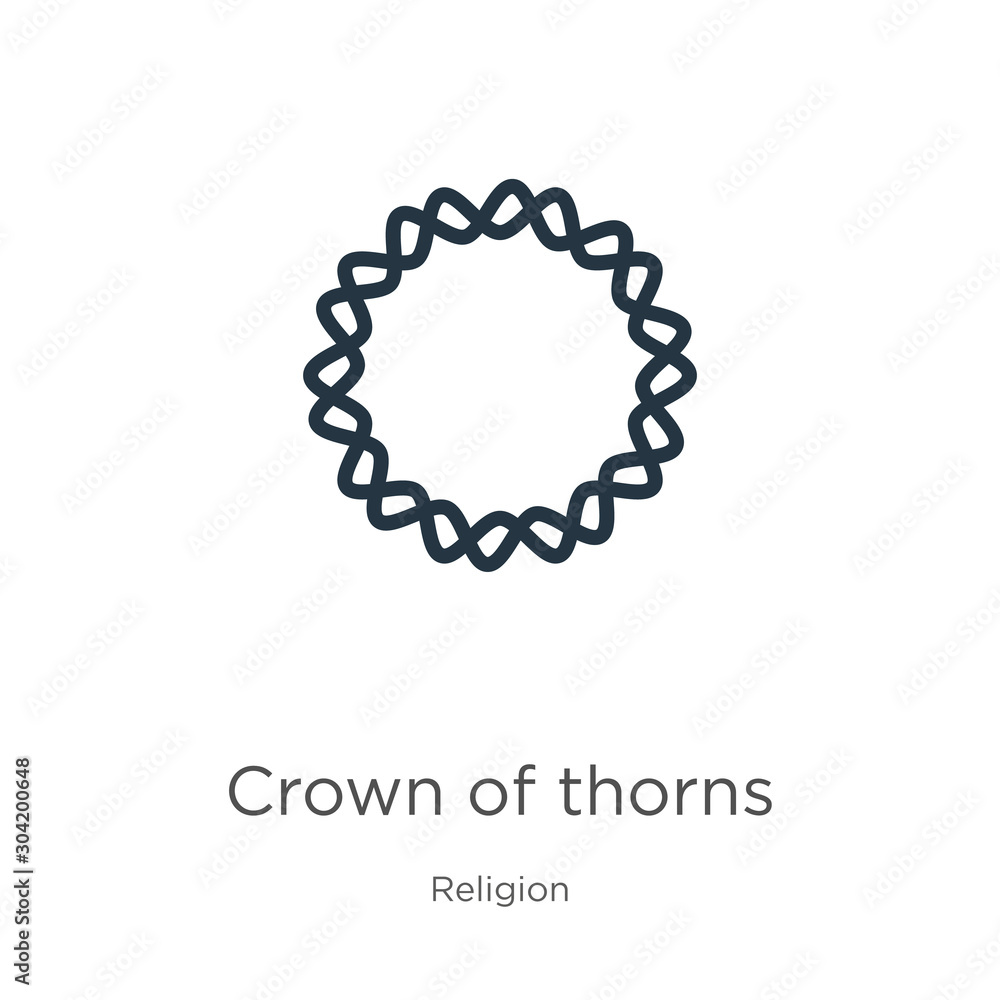 Crown of thorns icon vector. Trendy flat crown of thorns icon from ...