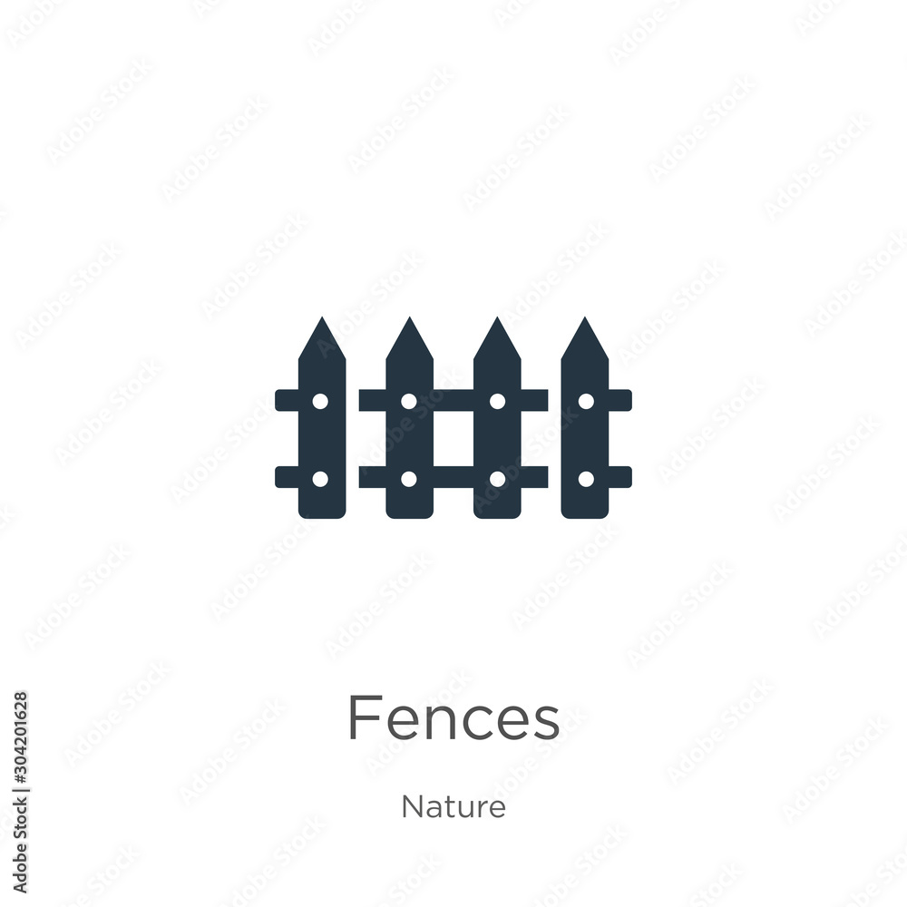 Fences icon vector. Trendy flat fences icon from nature collection ...