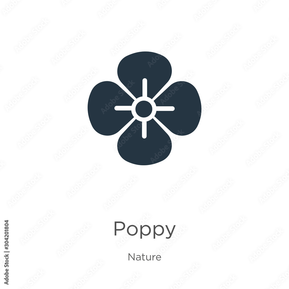 Poppy icon vector. Trendy flat poppy icon from nature collection ...