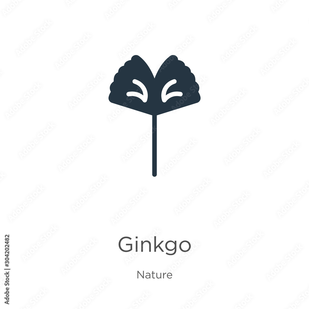 Ginkgo icon vector. Trendy flat ginkgo icon from nature collection isolated on white background ...