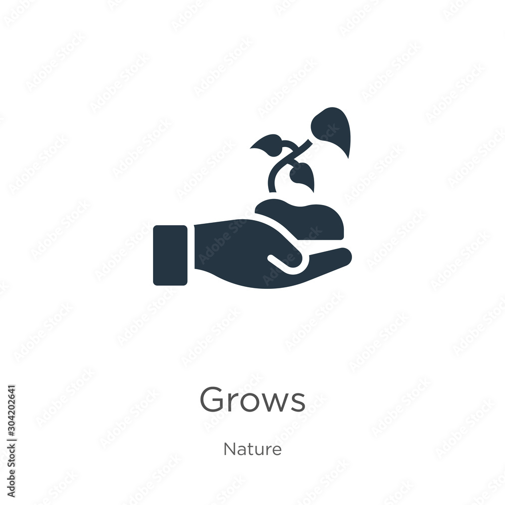 Grows icon vector. Trendy flat grows icon from nature collection ...