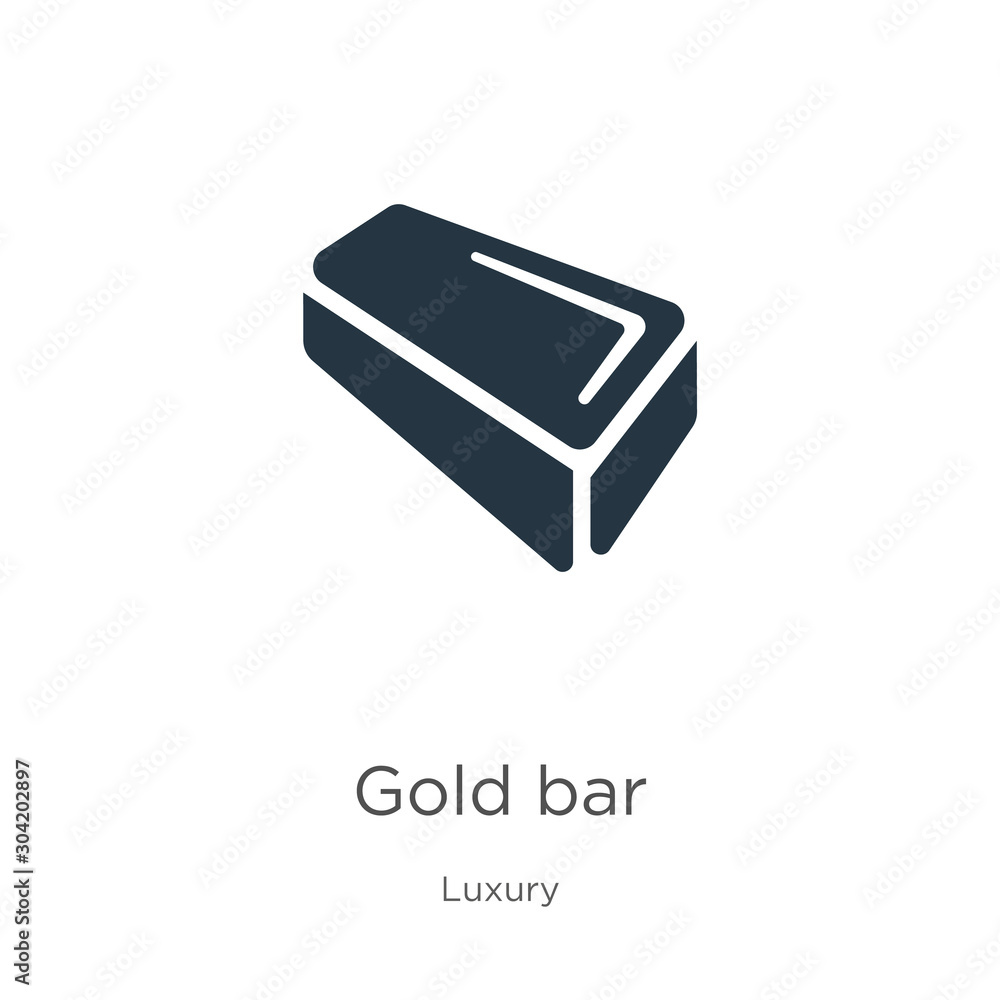 Gold bar icon vector. Trendy flat gold bar icon from luxury collection ...