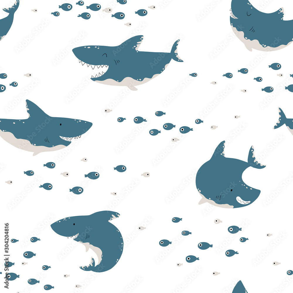 Simple Cartoon Fish Blue