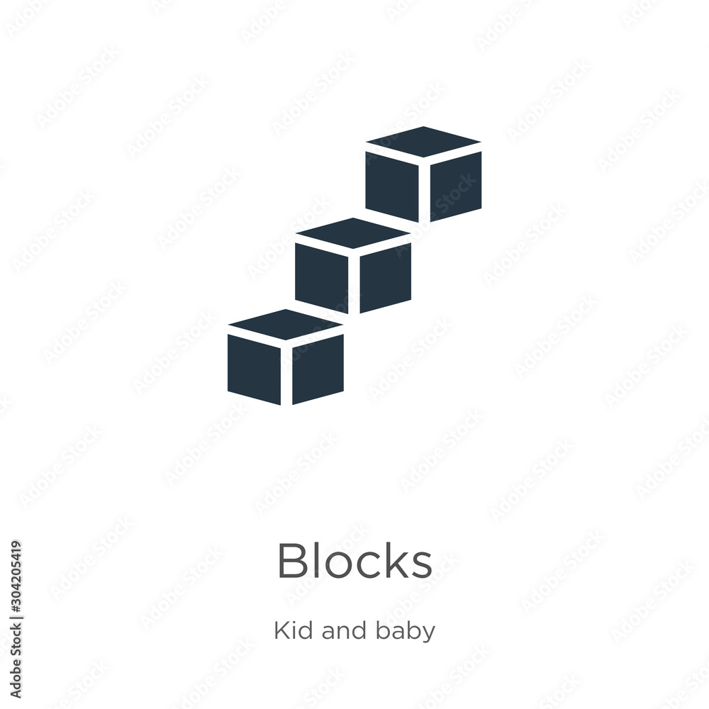 Blocks icon vector. Trendy flat blocks icon from kids and baby ...