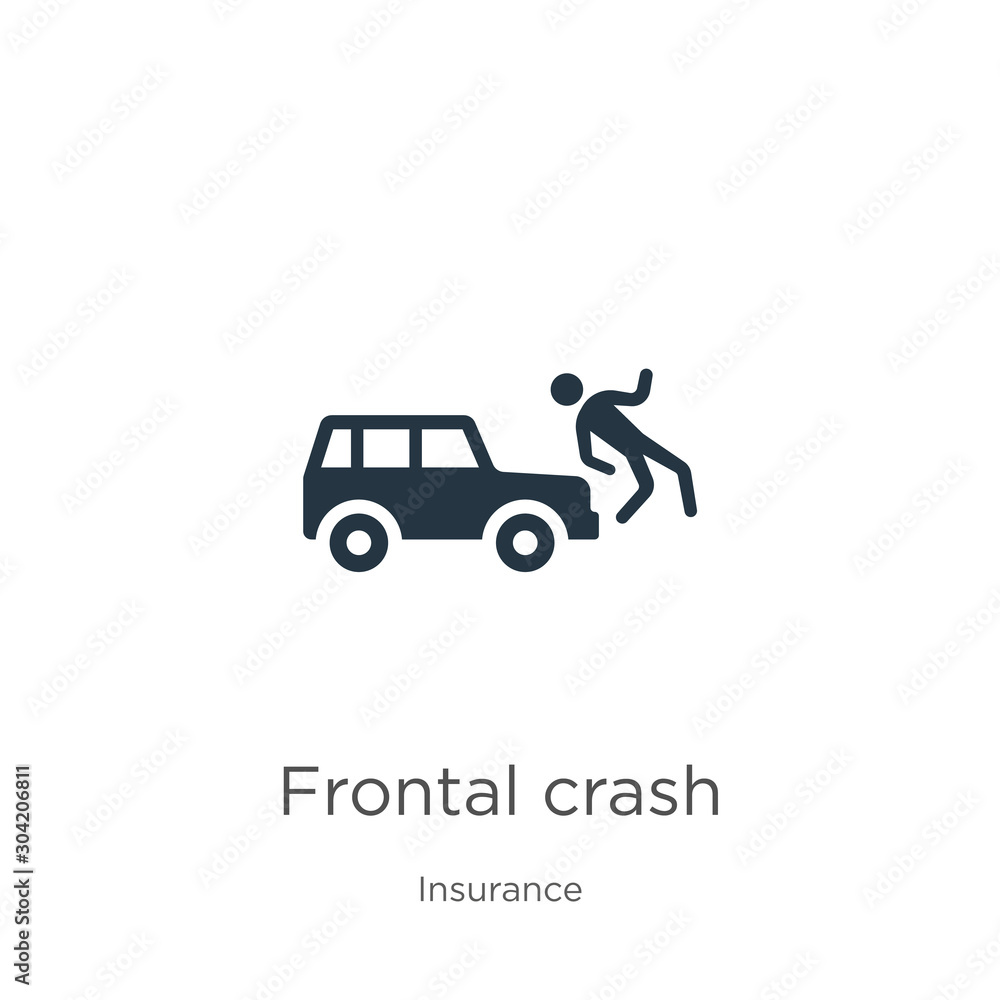 Frontal crash icon vector. Trendy flat frontal crash icon from ...