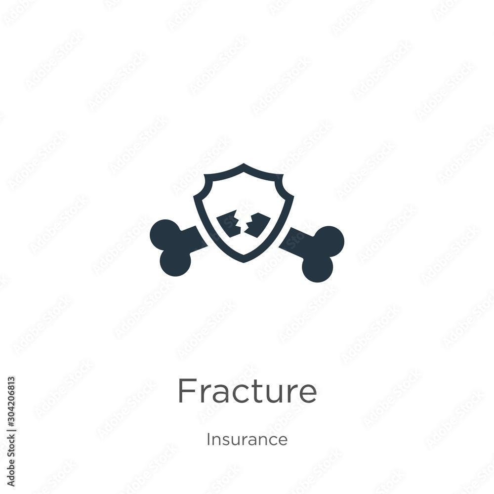 Fracture icon vector. Trendy flat fracture icon from insurance ...