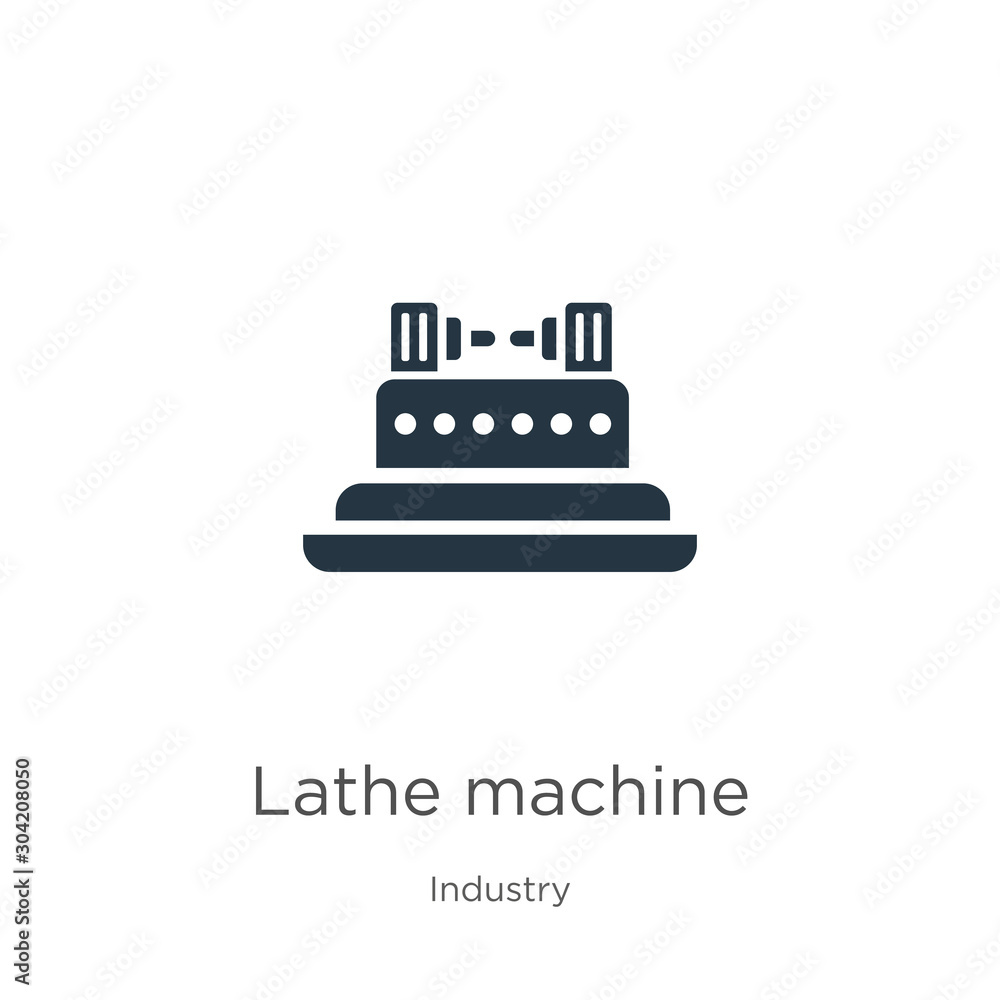 Lathe machine icon vector. Trendy flat lathe machine icon from industry ...