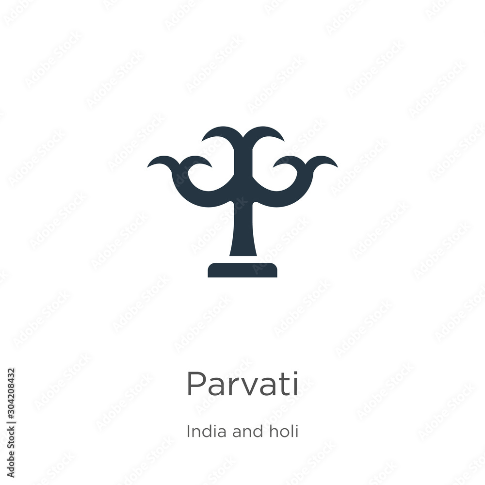 Parvati icon vector. Trendy flat parvati icon from india collection ...