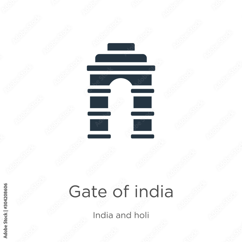 Gate of india icon vector. Trendy flat gate of india icon from india ...