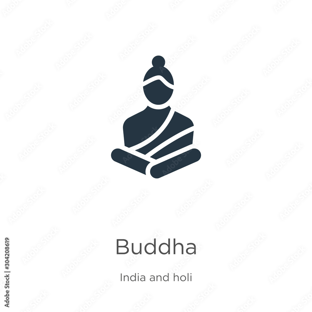Buddha icon vector. Trendy flat buddha icon from india and holi ...