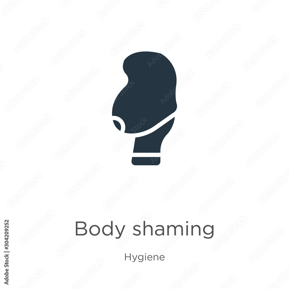 Body shaming icon vector. Trendy flat body shaming icon from hygiene ...