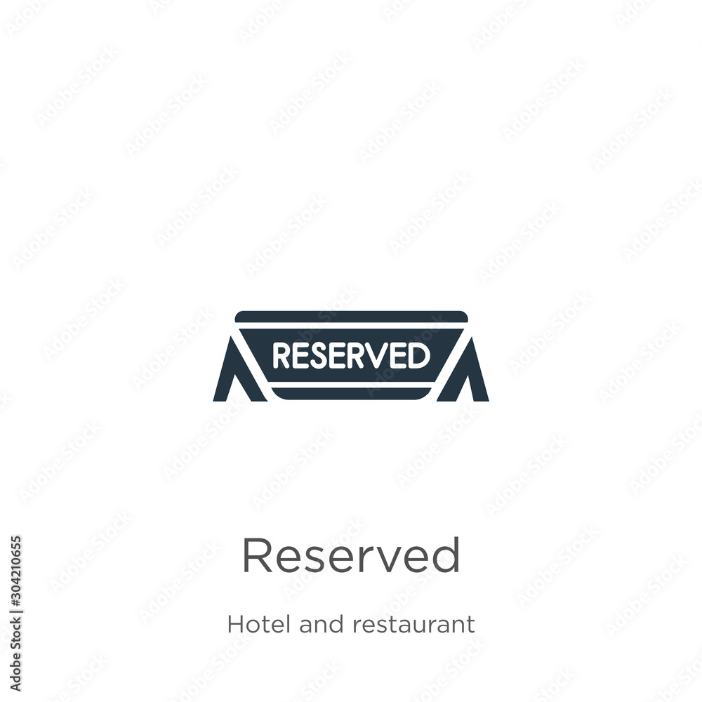 Reserved icon vector. Trendy flat reserved icon from hotel and ...